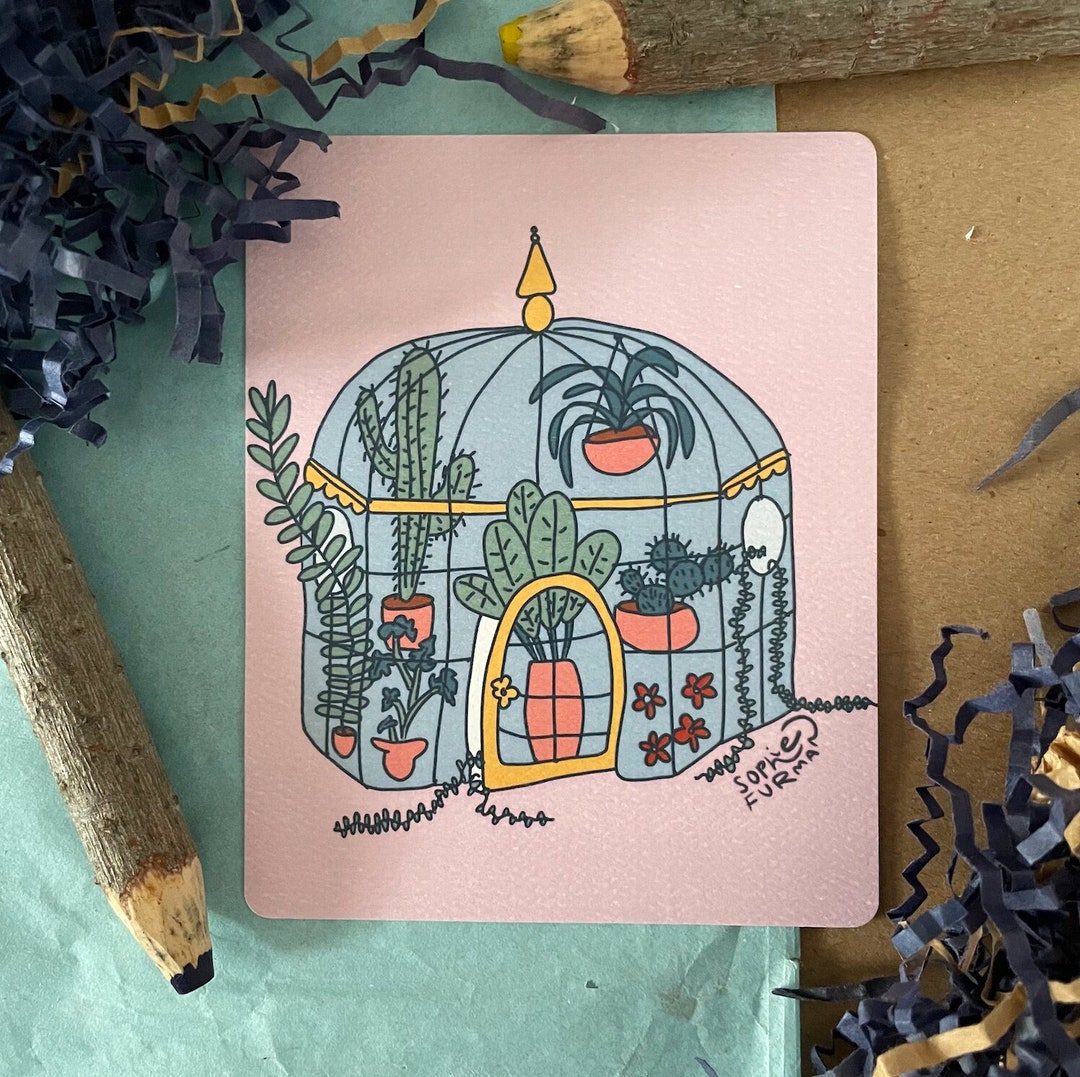 Greenhouse 4x5 Postcard Art Print, Plants Postcard, Snail Mail ...