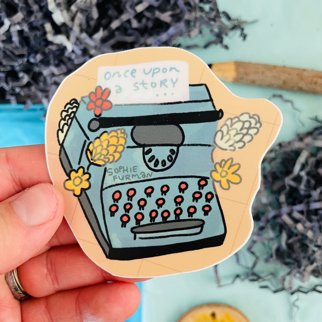 Typewriter Book Lovers Sticker - Cute Vinyl Die Cut Sticker - Etsy