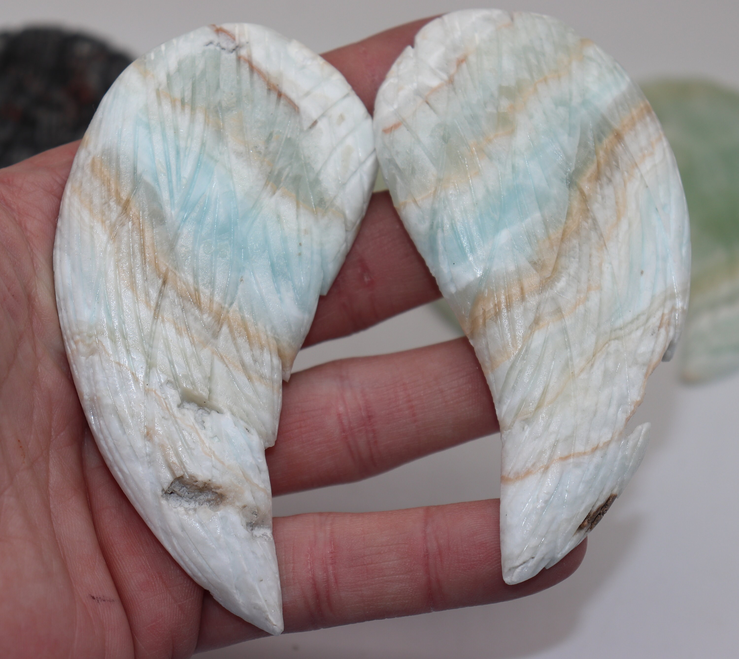 Angel Wings Gemstone Angel Wings Caribbean Calcite Honey | Etsy