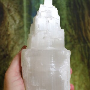 8" Selenite Tower Lamp, Selenite Lamp, Selenite Light - Etsy