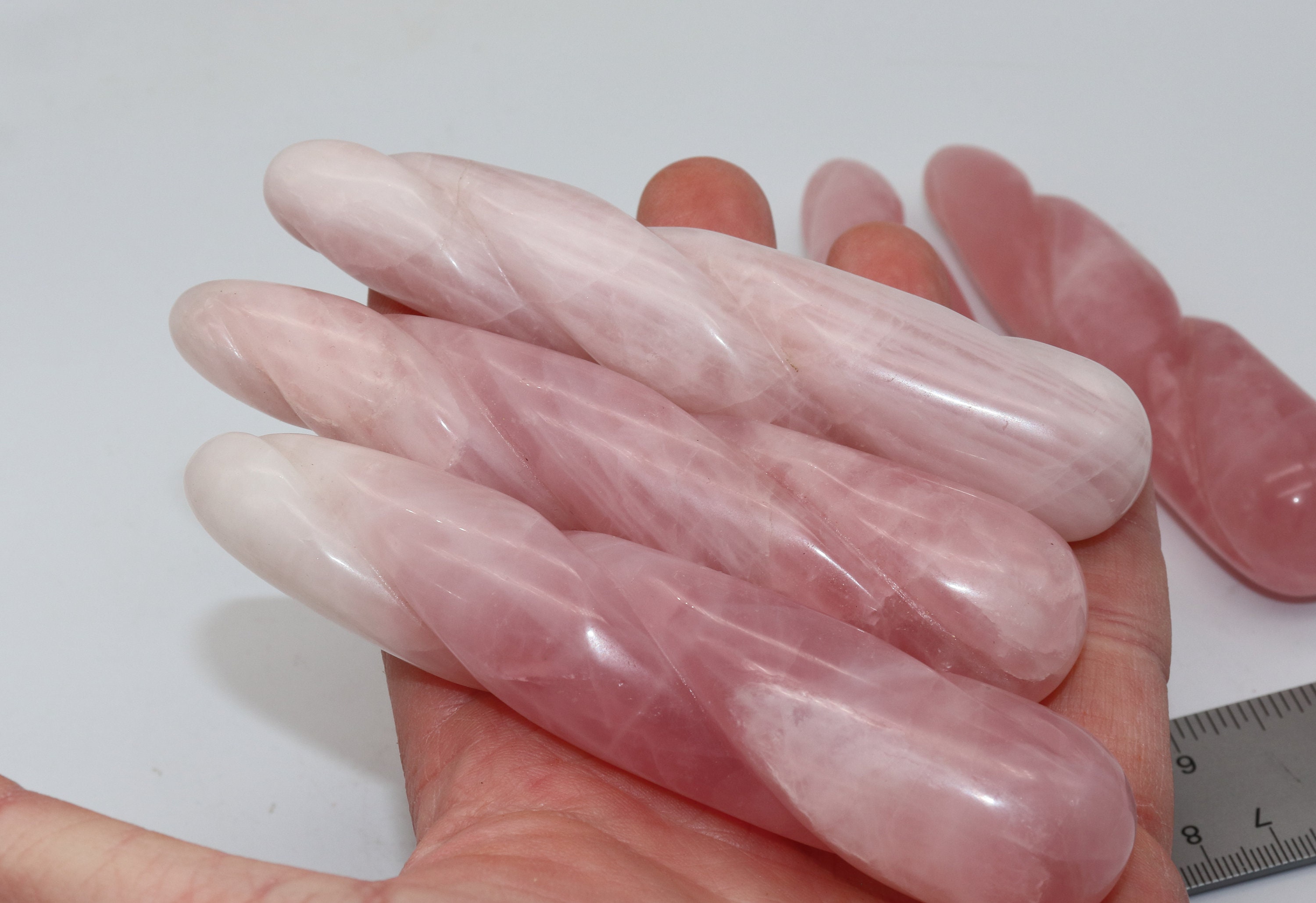 Rose Quartz Wands Rose Quartz Twisted Massage Wand Reiki - Etsy