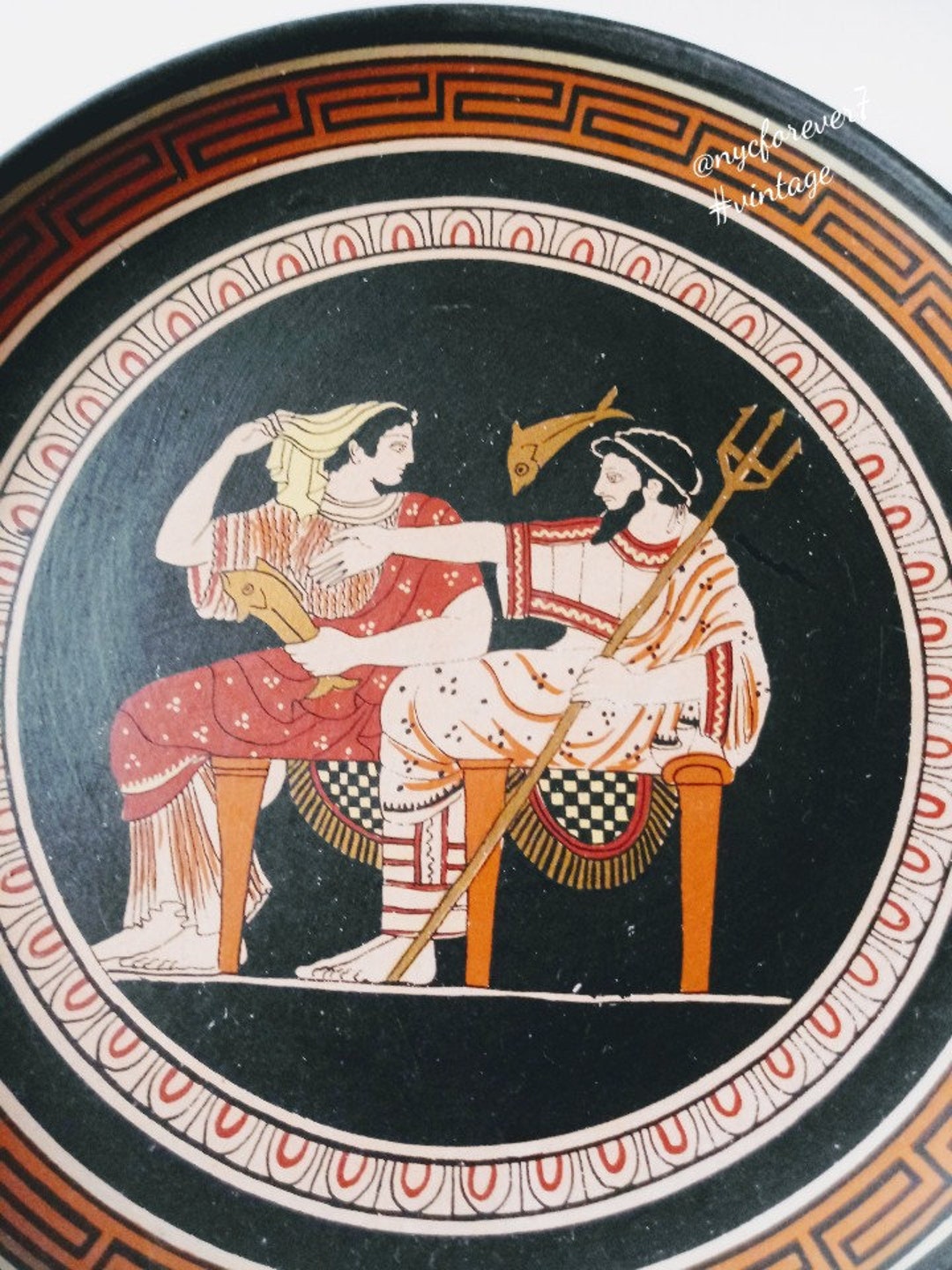 Sea Diety, Shapeshifter, Nereus And goddess Doris Pottery Plate Made in ...