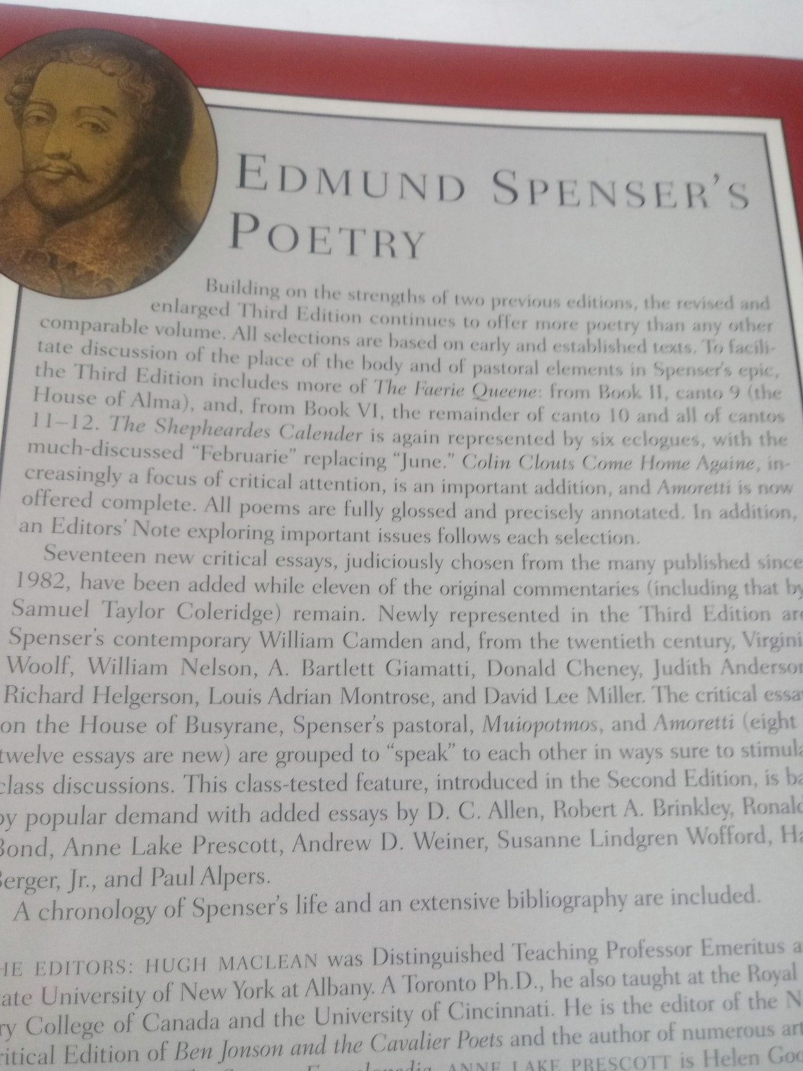 Edmund Spenser's Poetry (norton Critical Editions) - Etsy