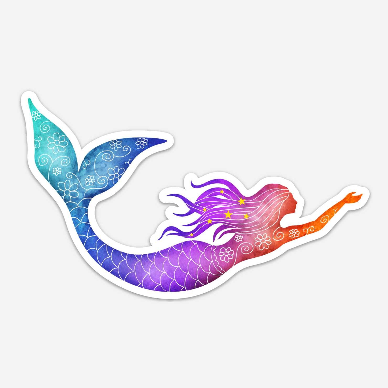 Mermaid Waterproof Vinyl Sticker - Etsy