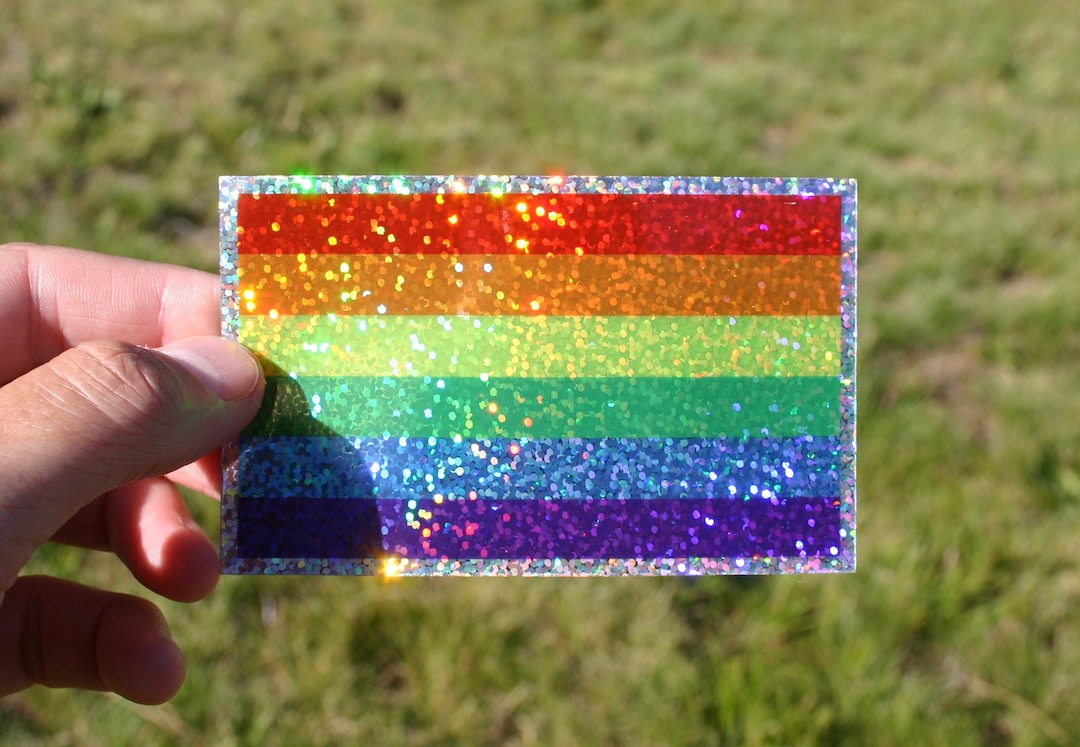 Glitter Rainbow Flag Sticker - Etsy
