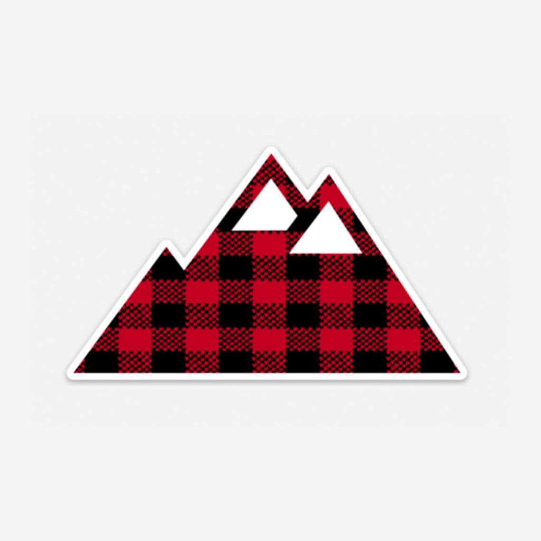 Plaid Mountain Sticker - Etsy