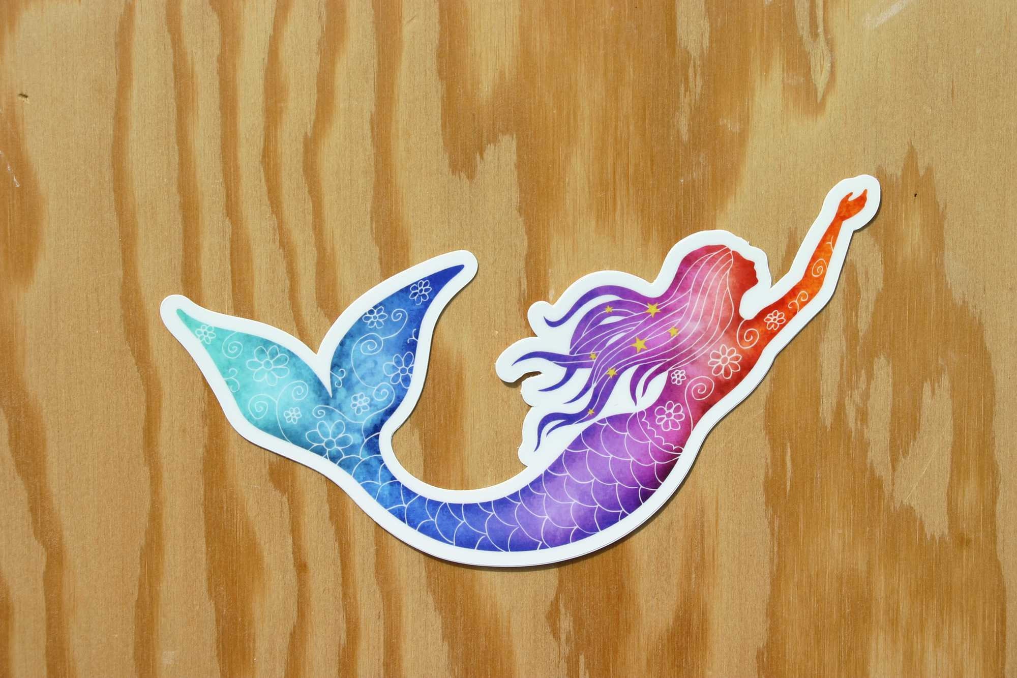 Mermaid Waterproof Vinyl Sticker - Etsy
