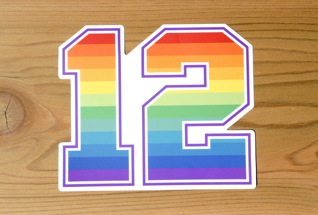 Rainbow 12 Sticker, Seahawks Sticker - Etsy