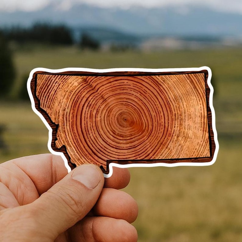 Montana State Sticker, Wood Pattern - Etsy