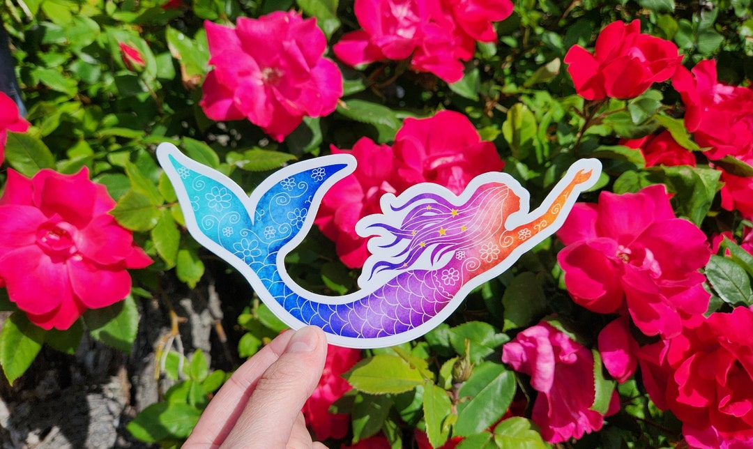 Mermaid Waterproof Vinyl Sticker - Etsy