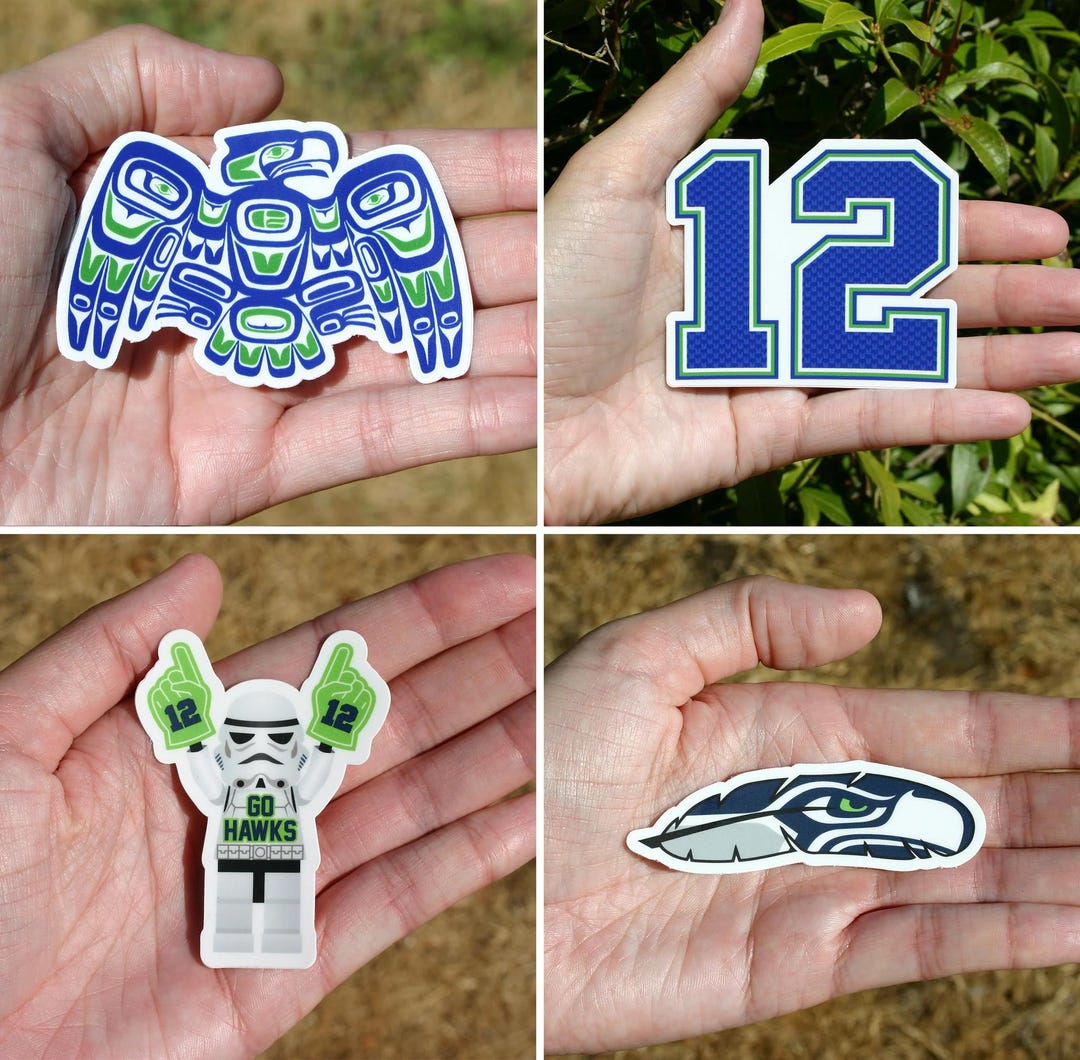 Seattle Seahawks Stickers, Small Sticker Set Sticker - Etsy