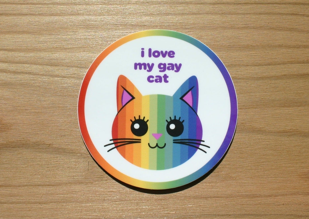 I Love My Gay Cat Sticker - Etsy