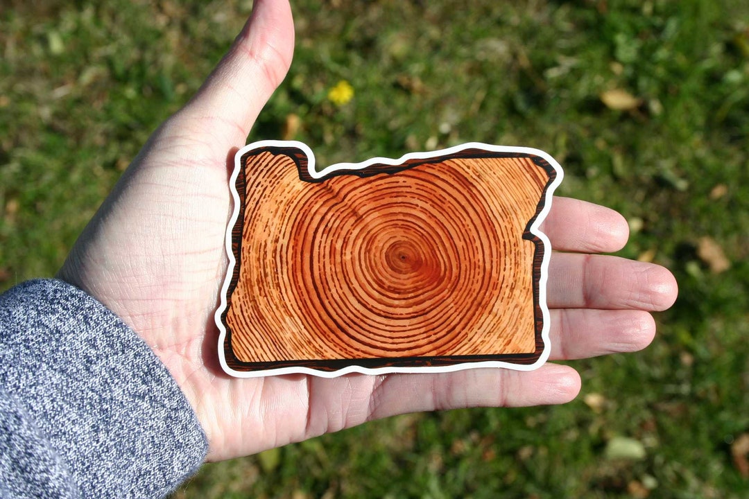 Oregon Sticker, Wood Pattern Sticker - Etsy