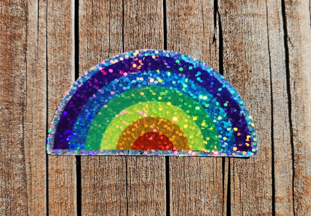 Glitter Rainbow Sticker - Etsy