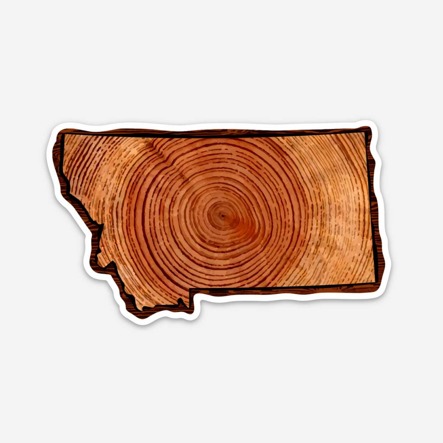 Montana State Sticker, Wood Pattern - Etsy