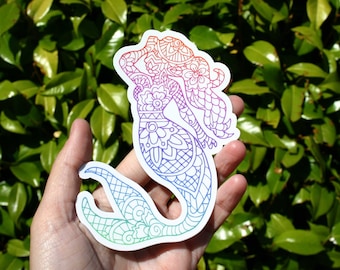Desea Girl Mermaid Mehndi Art Sticker Desi/indian/brown Girl Mermaid ...