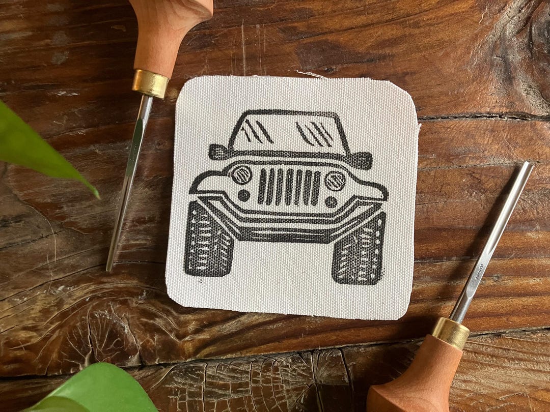 Jeep Block Print Patch With Adhesive, Heat Activated Patch, Appliqué, Outdoor Patch, Off-road ...