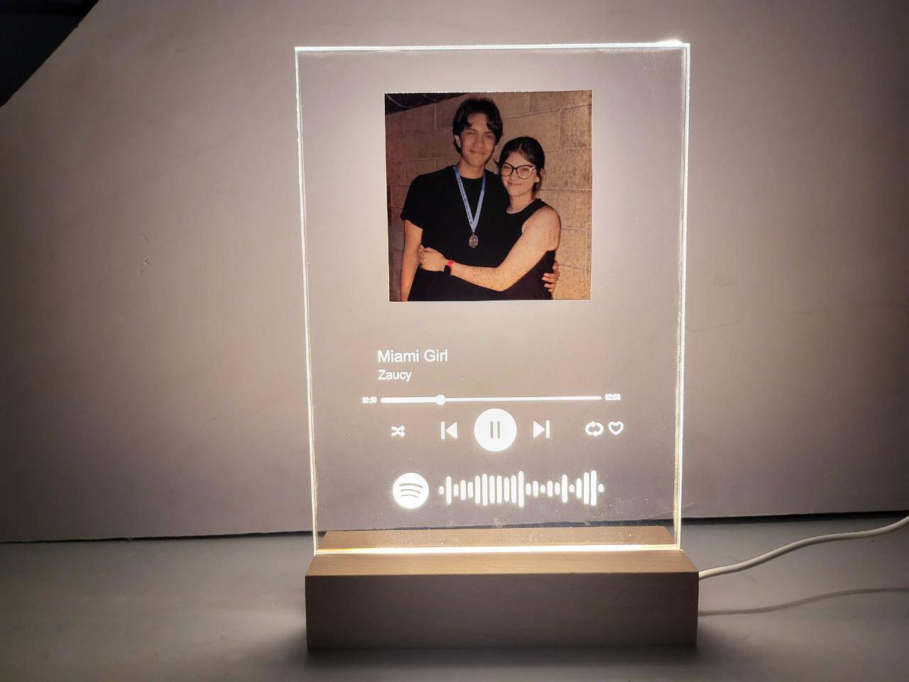 Personalized Gift, Picture With Light and Spotify Code - Etsy
