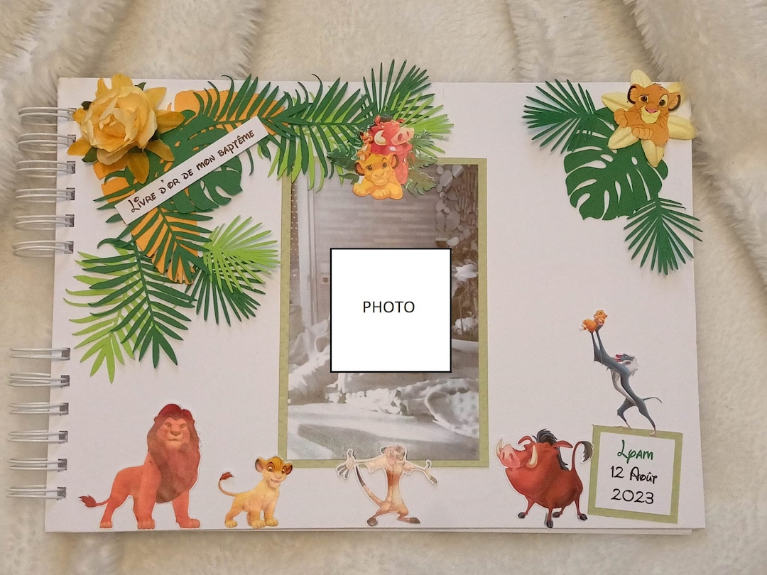 Livre d 'or thème roi lion, pour baptême ou anniversaire - Etsy France