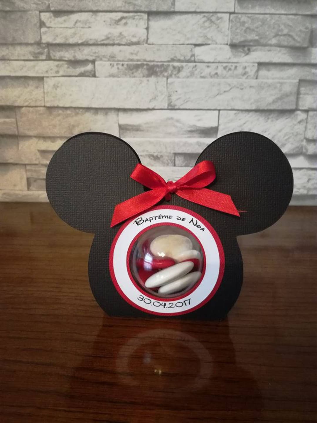 Contenant a Dragée Boite Forme Tête De Mickey /minnie Pour Baptême - Etsy