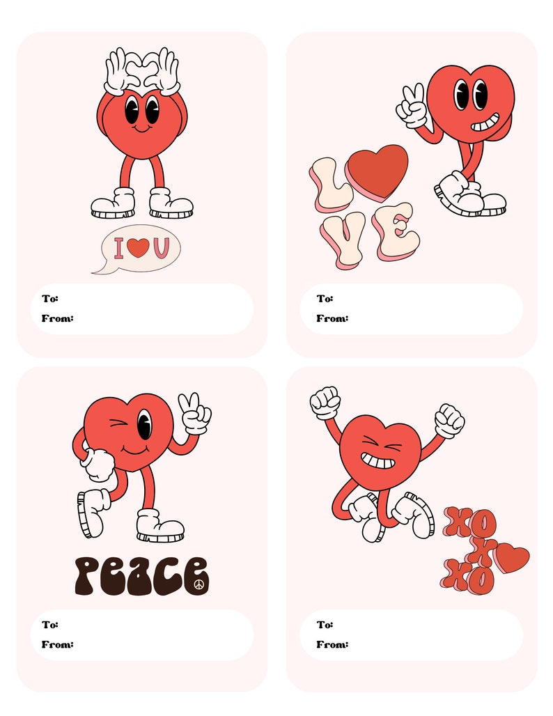Retro Valentine's Day Cards - Digital Download - Etsy