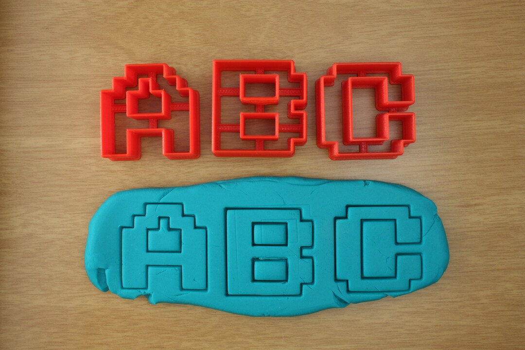 Alphabet Cookie Cutters - Pixel Letters Cutter - Etsy