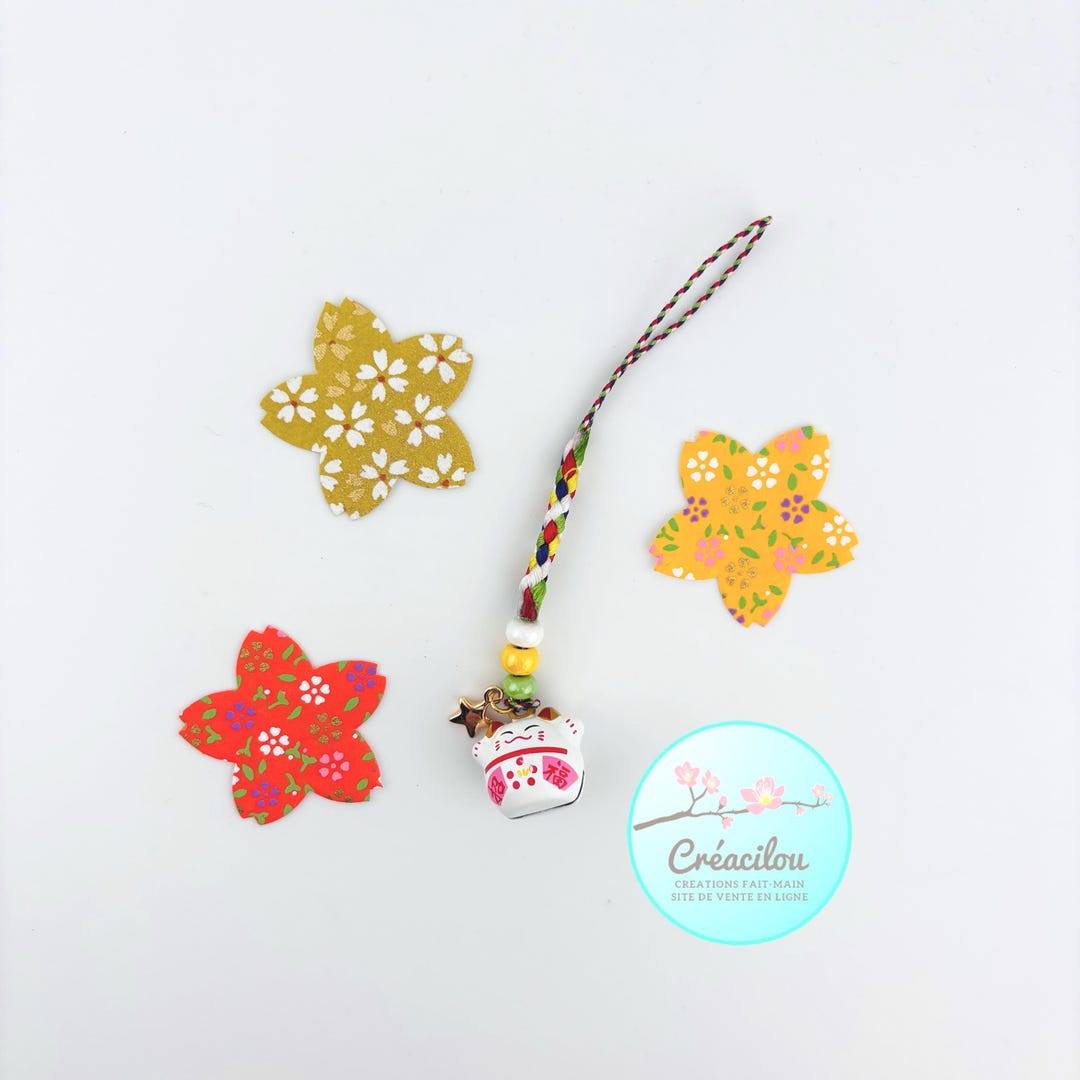 GRIGRI WITH BELL - Maneki Neko Cat Lucky Charm - Purity / Happiness ...