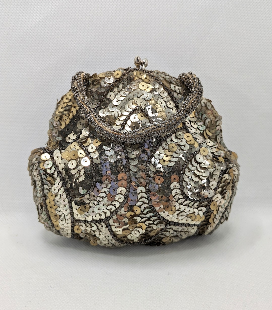 Antique 1920s Gold Sequinned Evening Bag Antique Gold Flapper Bag ...