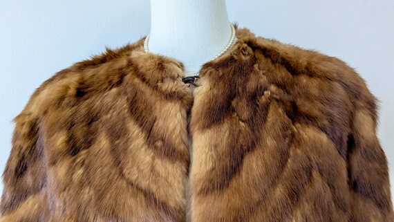1940s Chevron Fur Cape * 1940s Cape * Vintage Chevron… - Gem