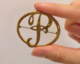 Letter P Brooch - Etsy