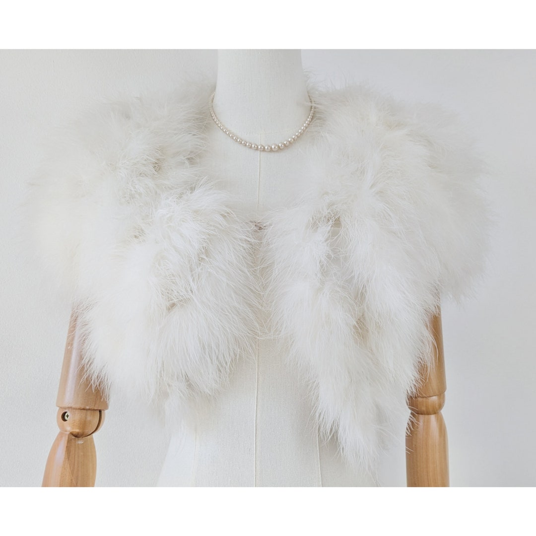 Vintage 1950s White Marabou Feather Jacket * Vintage White Bridal ...