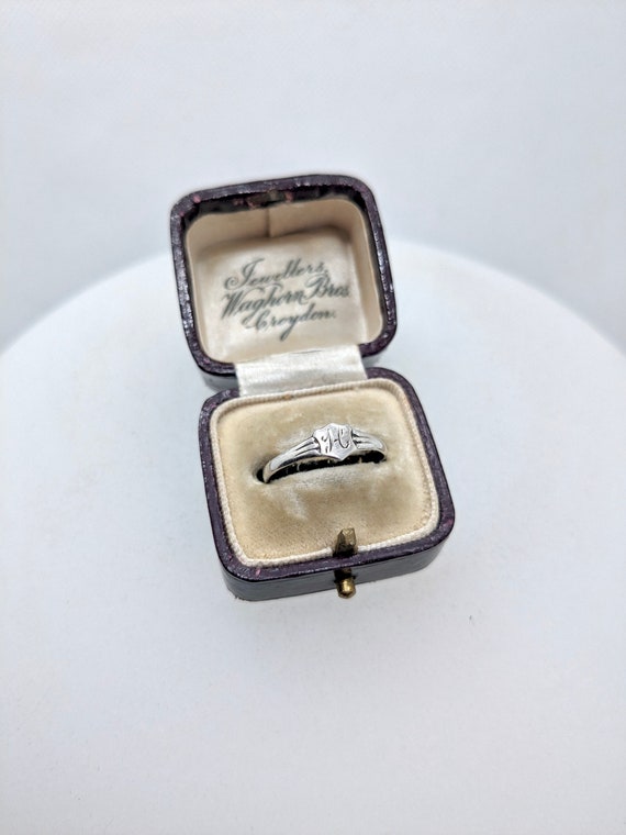 1920s Silver Signet Ring Letter 'H' * Antique Initial… - Gem