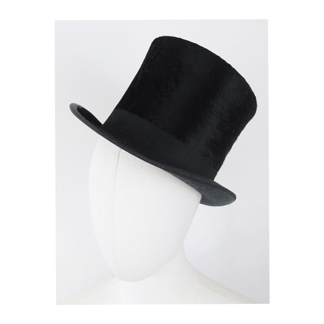 Antique Small Black Top Hat Victorian or Early 20th Century Black ...