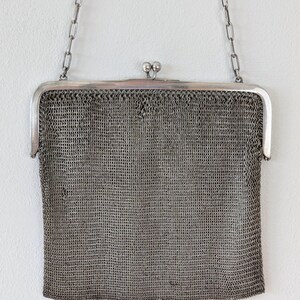 1920s Silver Chain Mail Metal Evening Bag Purse 1920s Flapper Girl Art ...
