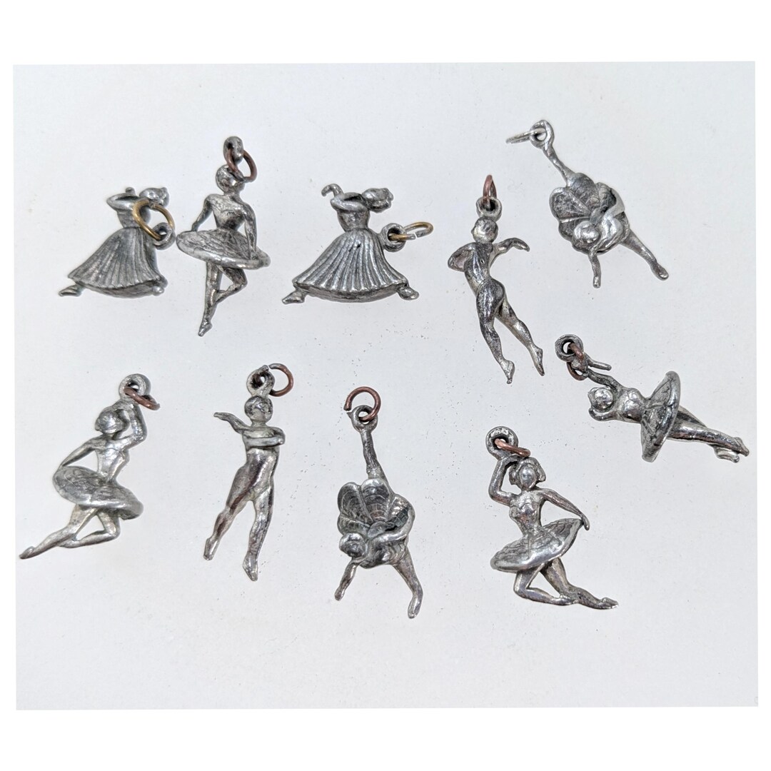Vintage Ballet Ballerina Dancer Charms * Vintage Mid Century Ballet ...