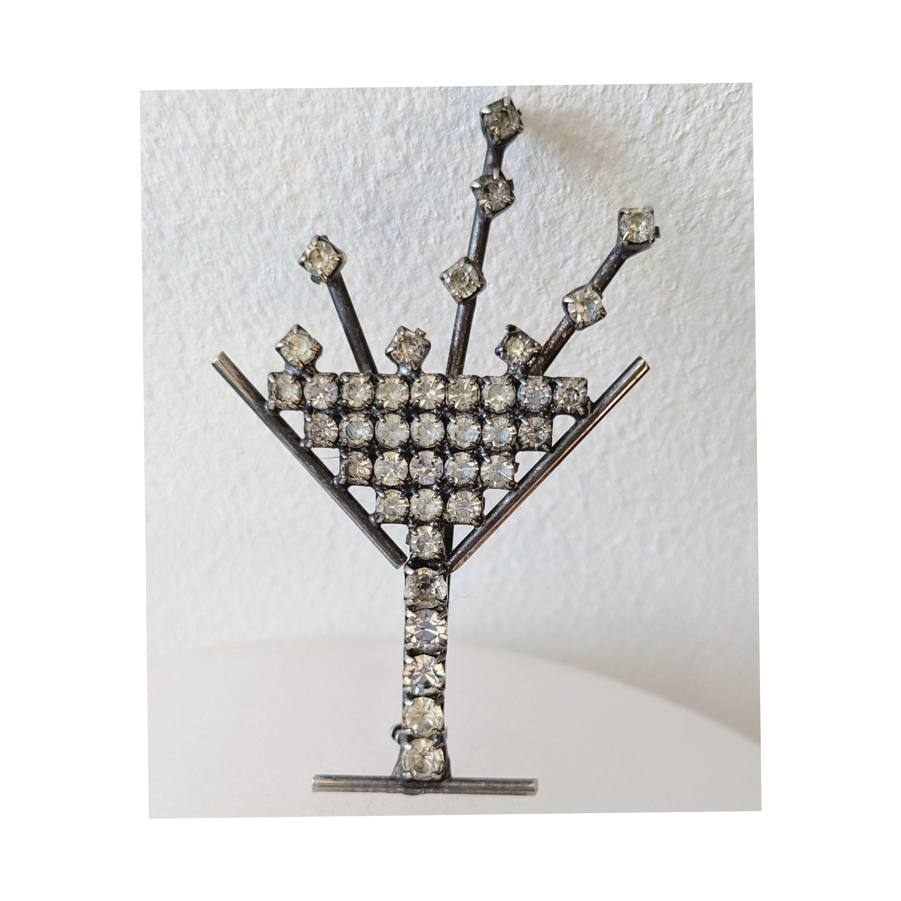 Broche en verre de Champagne des années 40 avec strass broche en verre ...