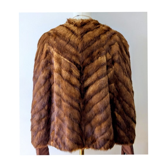 1940s Chevron Fur Cape * 1940s Cape * Vintage Chevron… - Gem