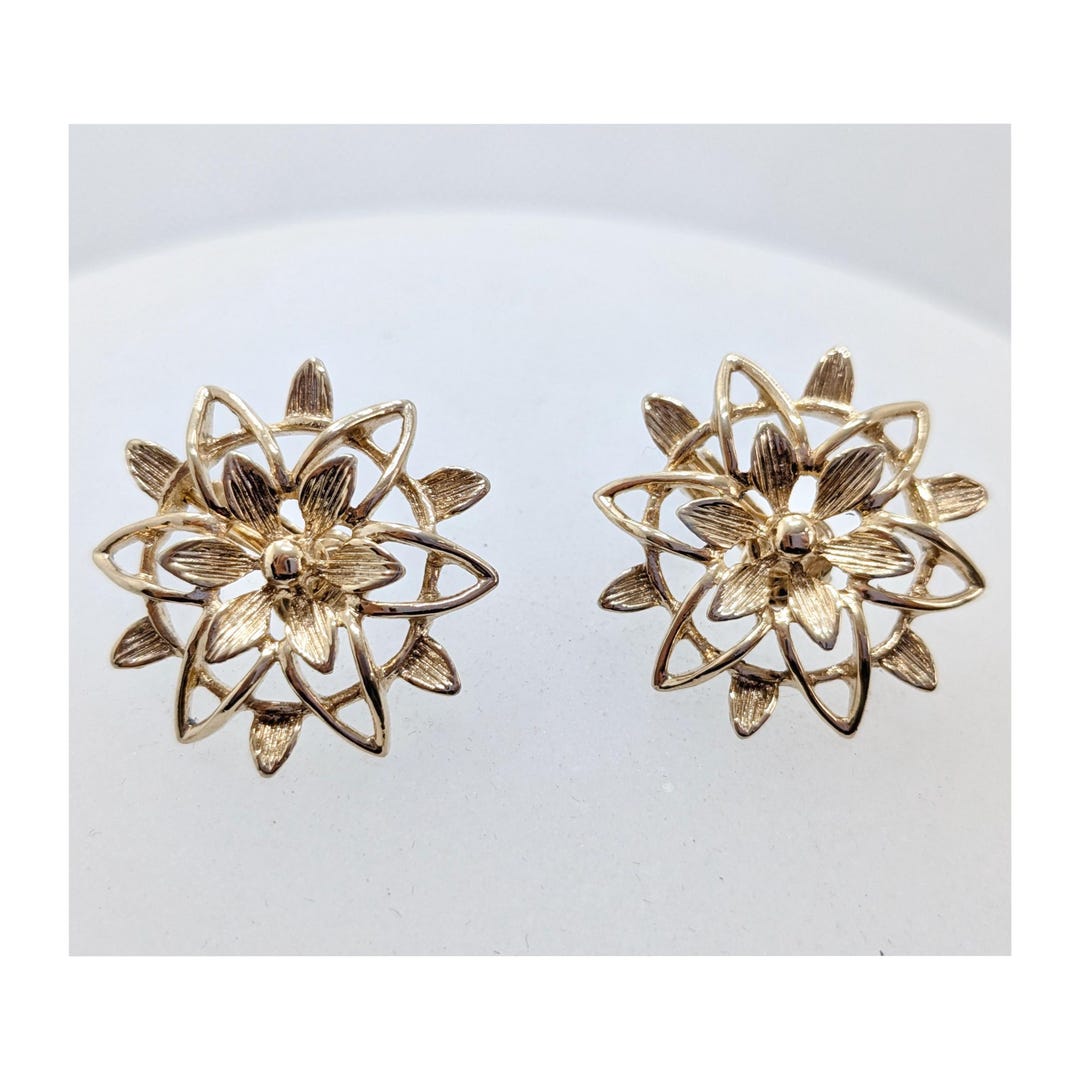 1960s Sarah Coventry Atomic Starburst Flower Gold Tone Earrings - Etsy ...