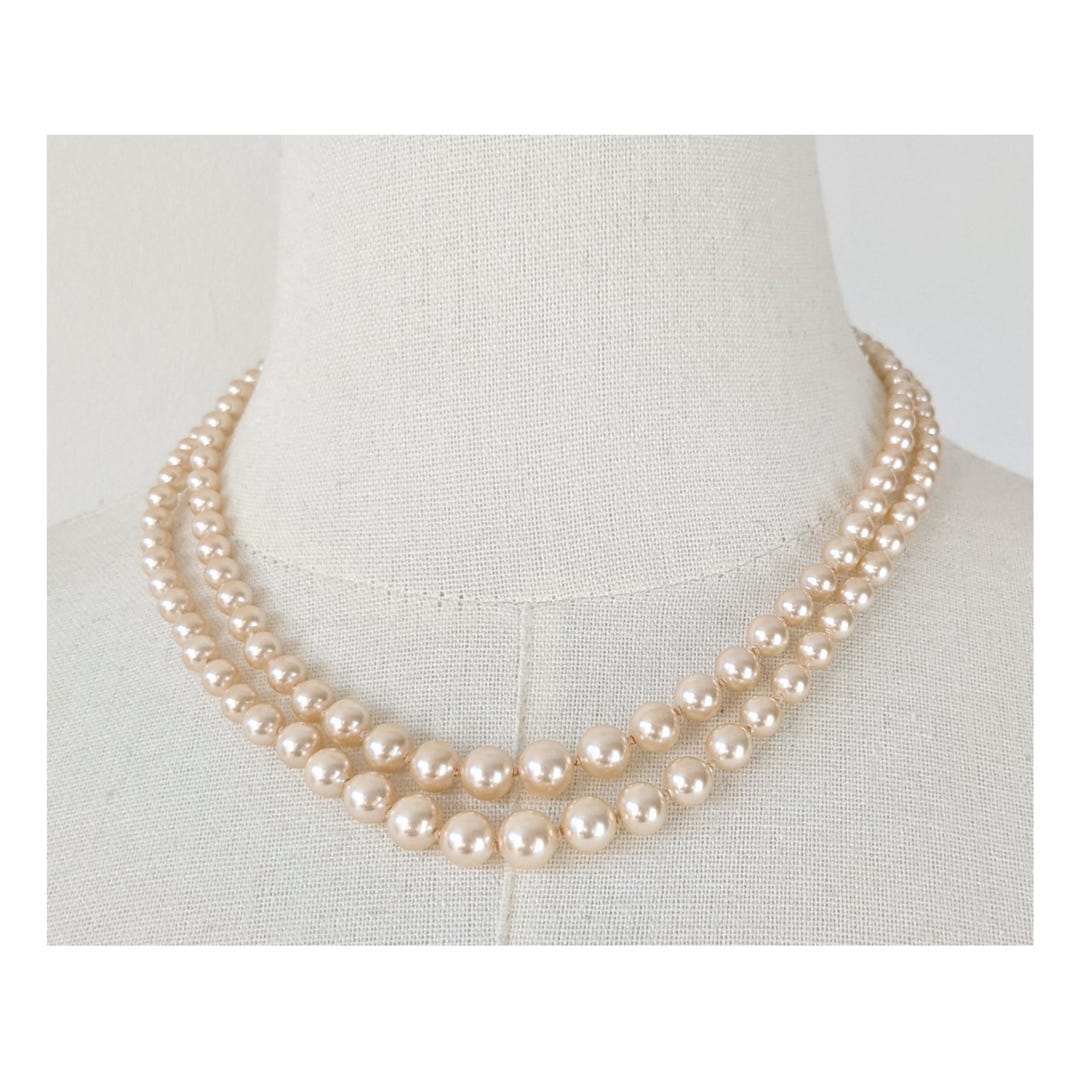 1980s Lotus Pearl Necklace in Original Presentation Gift Box * Vintage ...