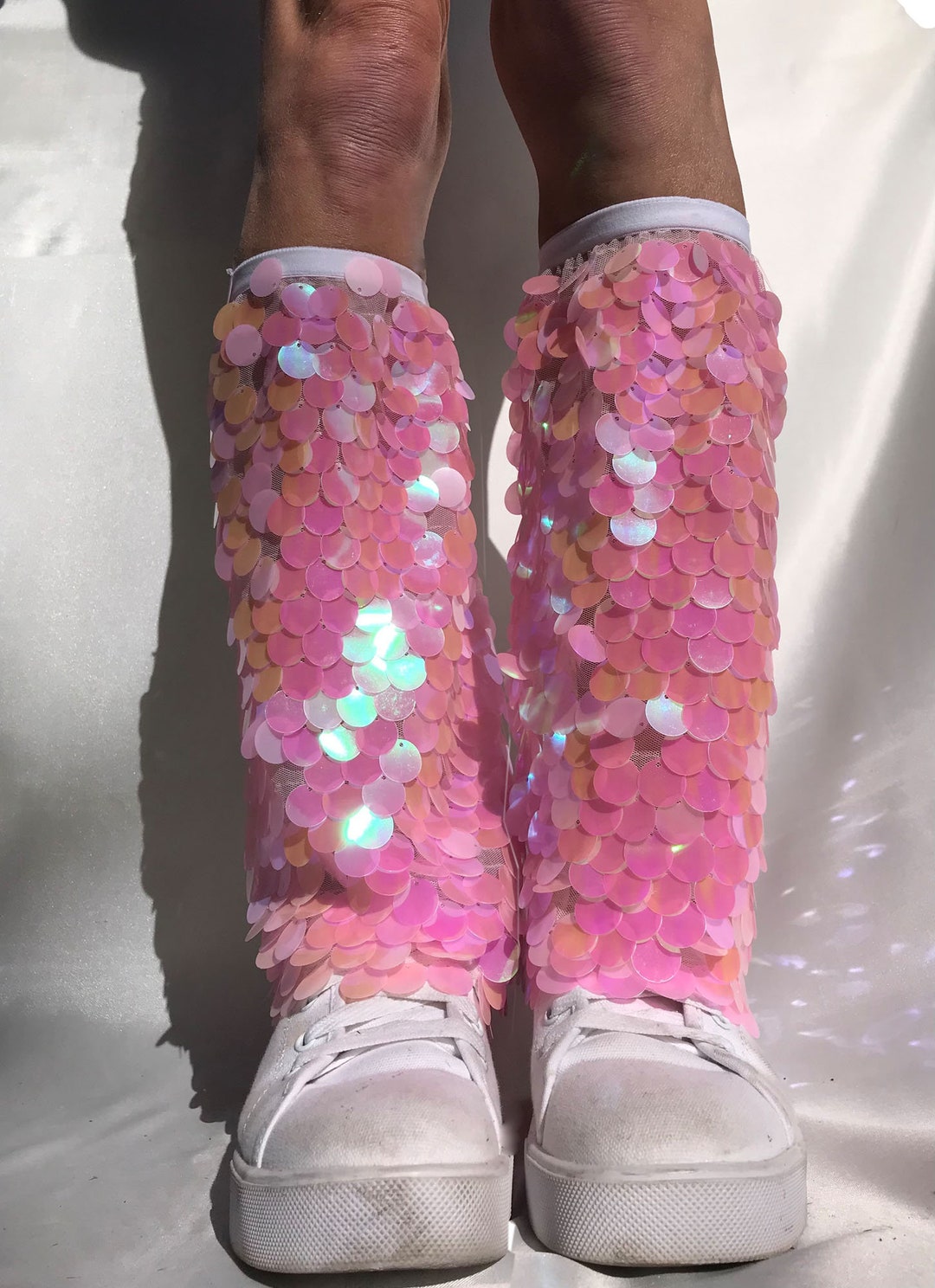 Pink Iridescent Sequined Rave Leg Warmers - Etsy
