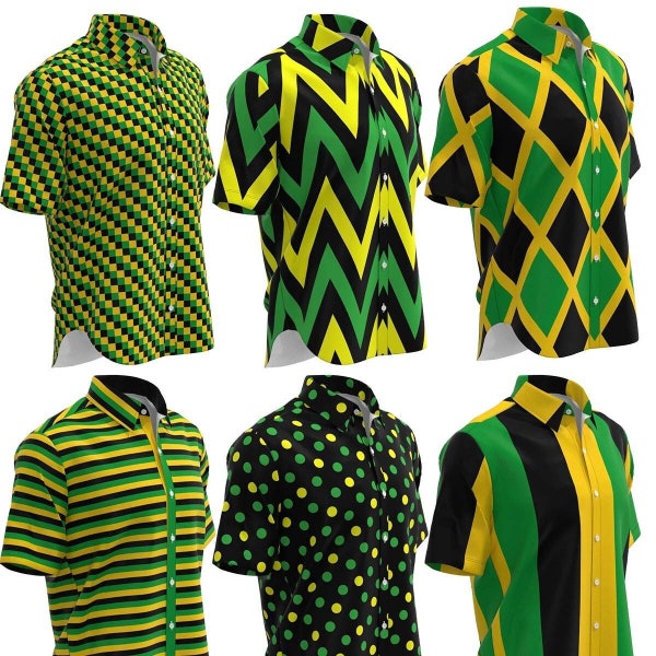 Yellow Green and Black Jamaican Shirts - Etsy
