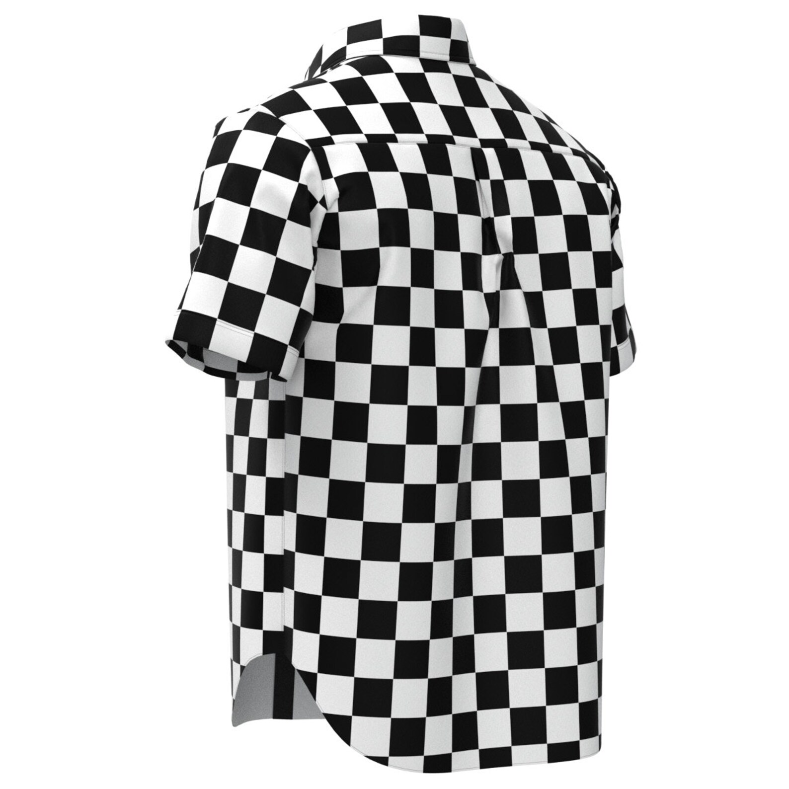 Black & White Checkered Box Check Pattern Men's Button - Etsy
