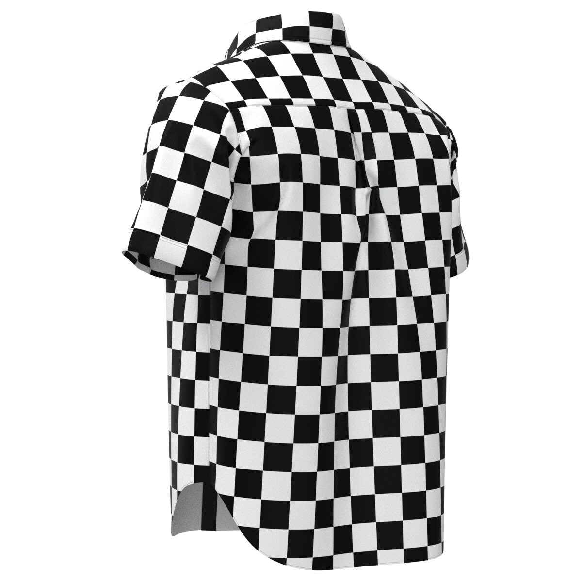 Black & White Checkered Box Check Pattern Men's Button - Etsy