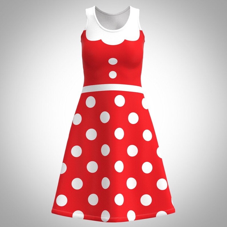 Minnie Mouse Dress Polka Dot Costume Cosplay Disney Park - Etsy