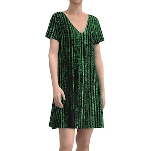 The Matrix Coding Programming Code Neo Trinity Short Sleeve Sleeveless Fit Flare Skater Dress - Etsy