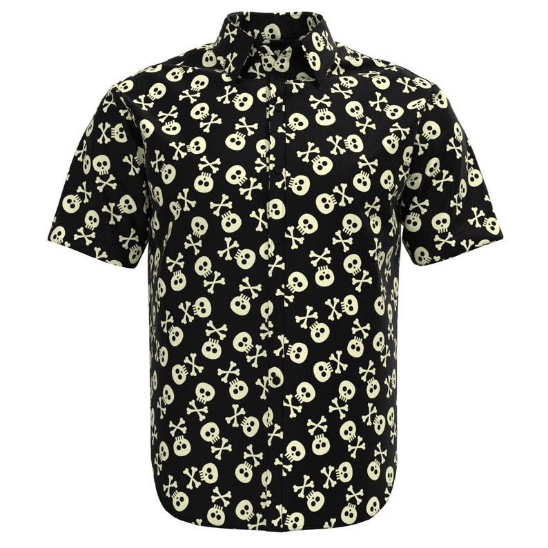 Men Women Button Shirt Skulls Bone Human Scary Horror Spooky - Etsy