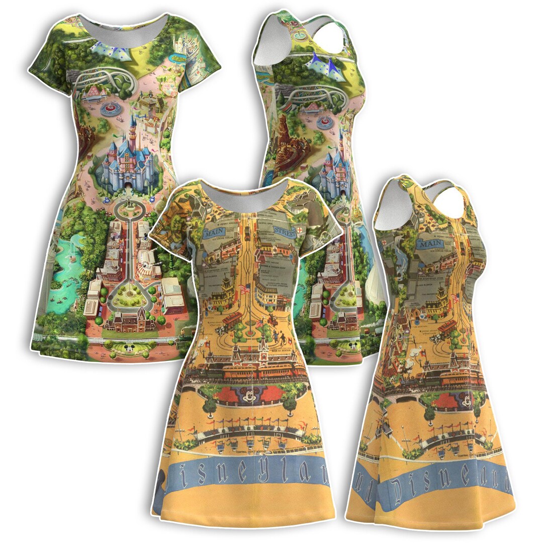 Disneyland Colorful Vintage Map Disney Park Inspired Short Sleeve ...