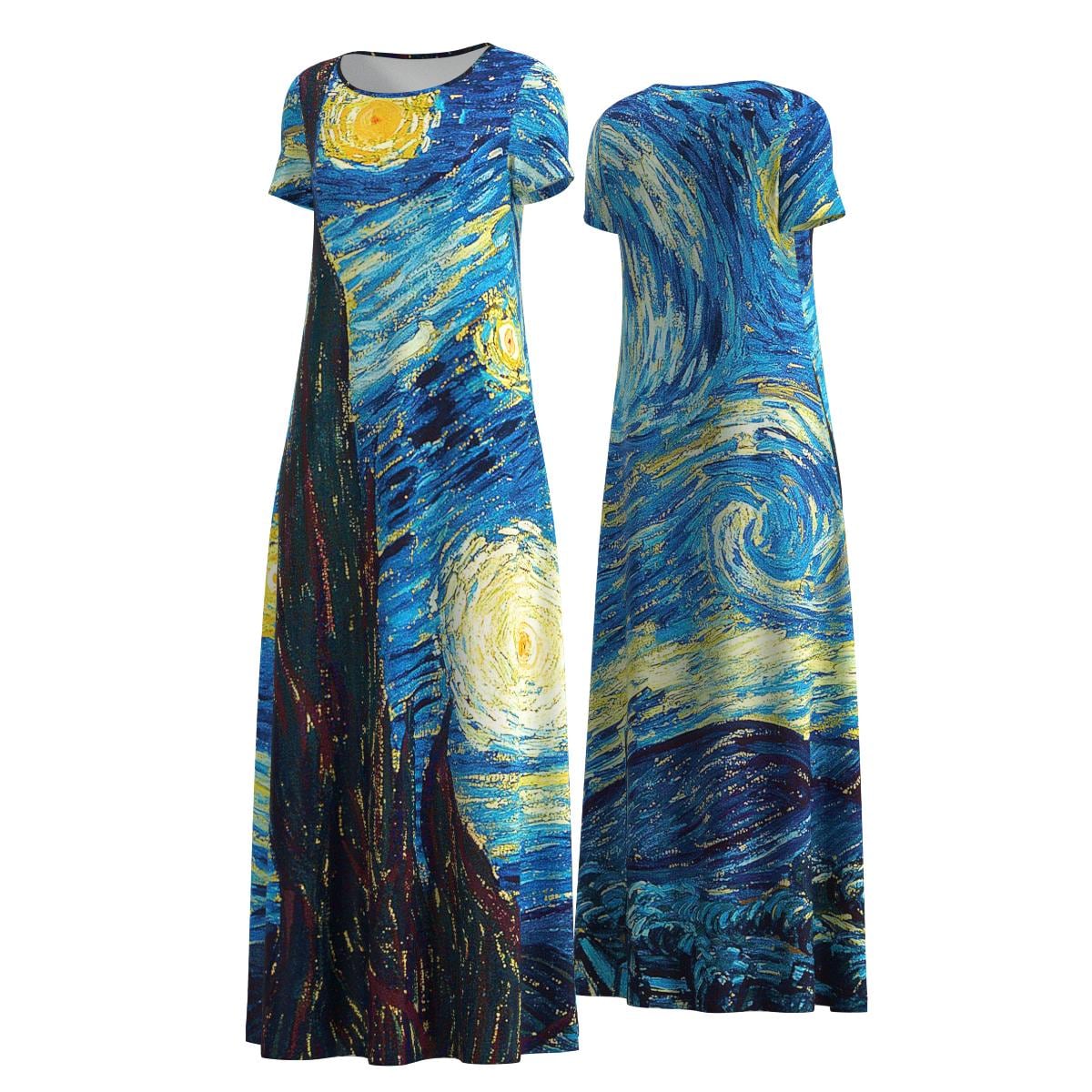 Van Gogh Paintings Long Maxi Dress the Starry Night Wheat Field ...