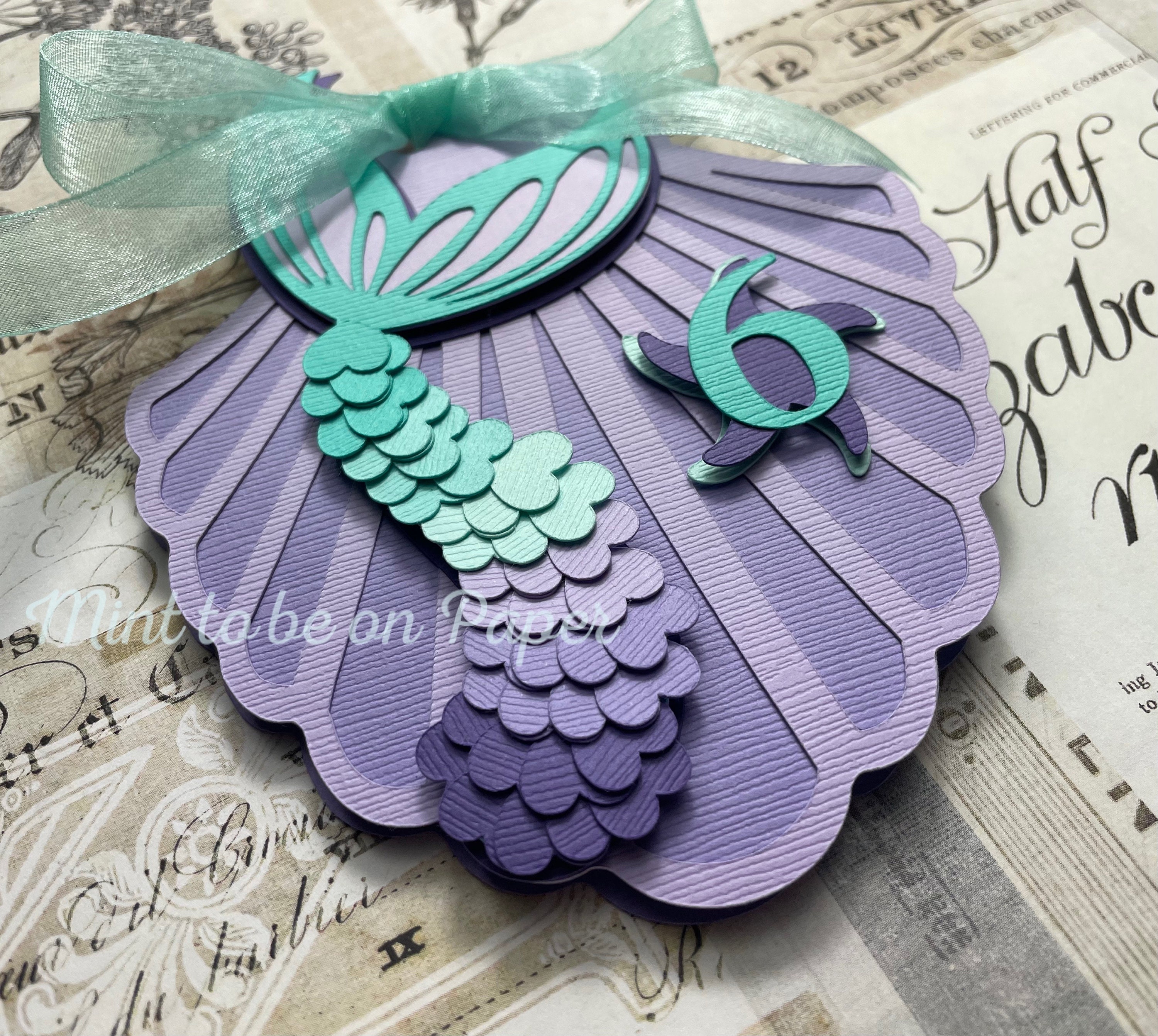 Mermaid Birthday Invitation, Handmade, Sea Shell, Kids Birthday, Clam ...