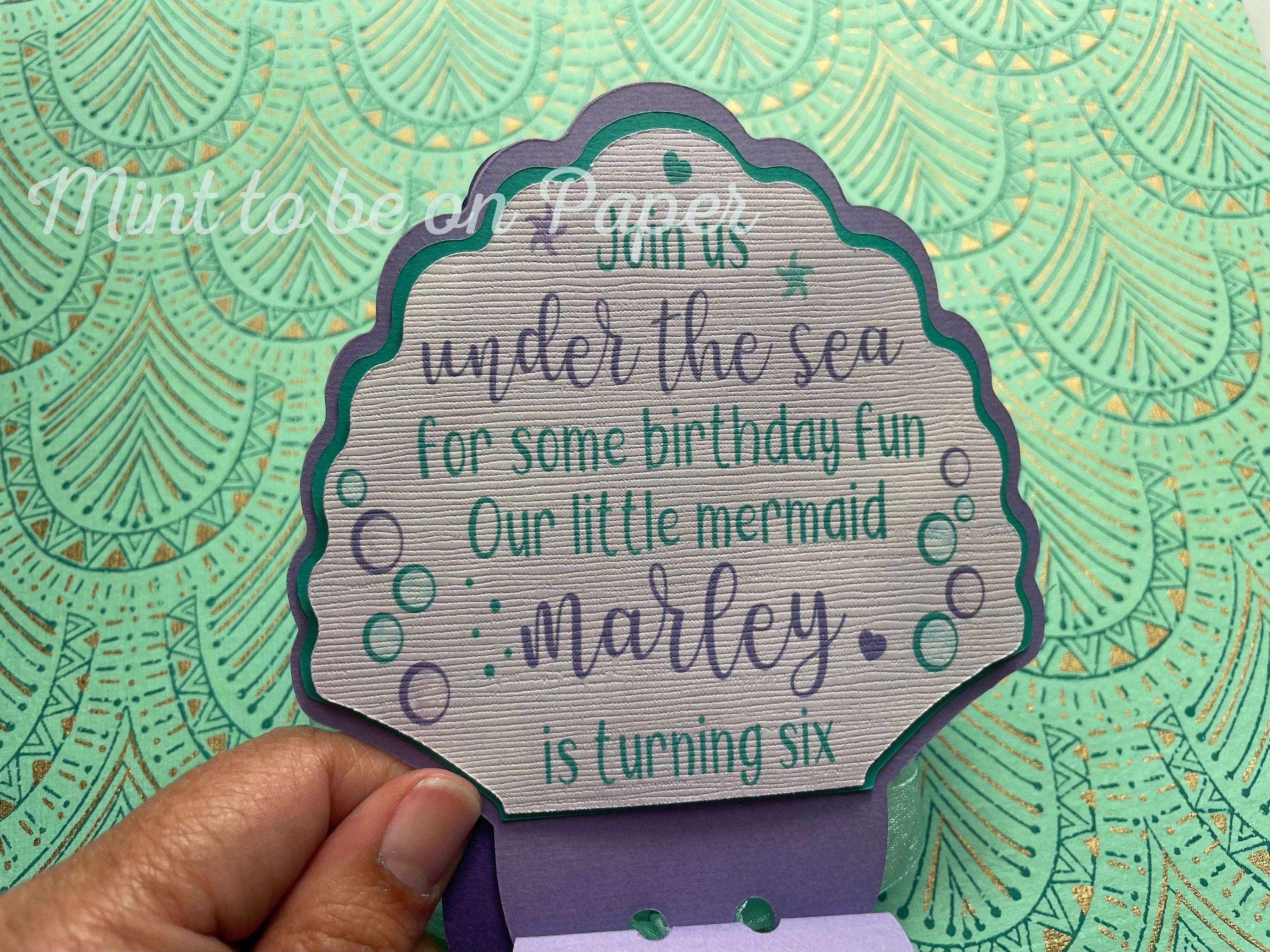 Mermaid Birthday Invitation, Handmade, Sea Shell, Kids Birthday, Clam ...